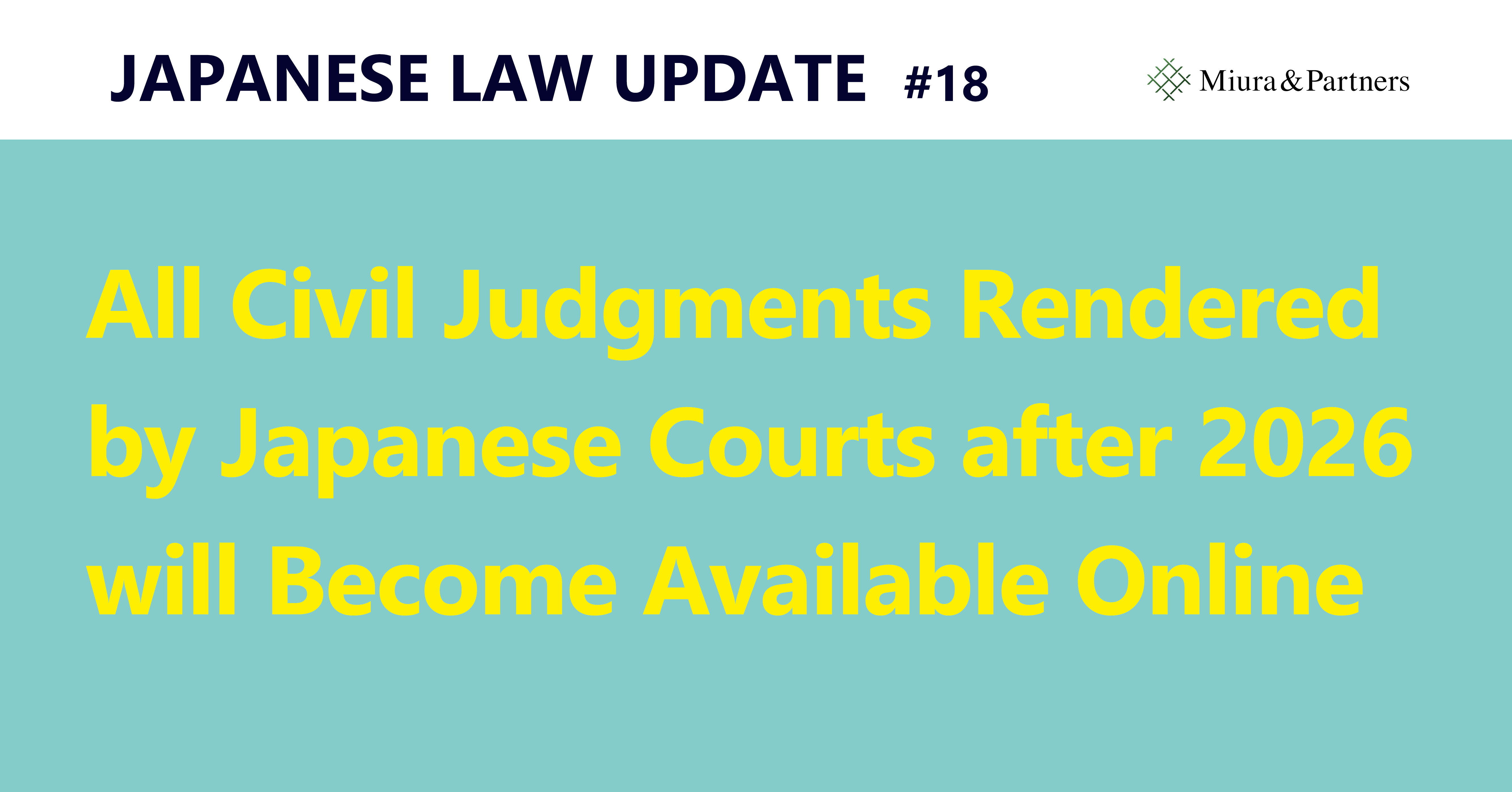 Japanese Law Update #18「All Civil Judgments Rendered by Japanese Courts ...
